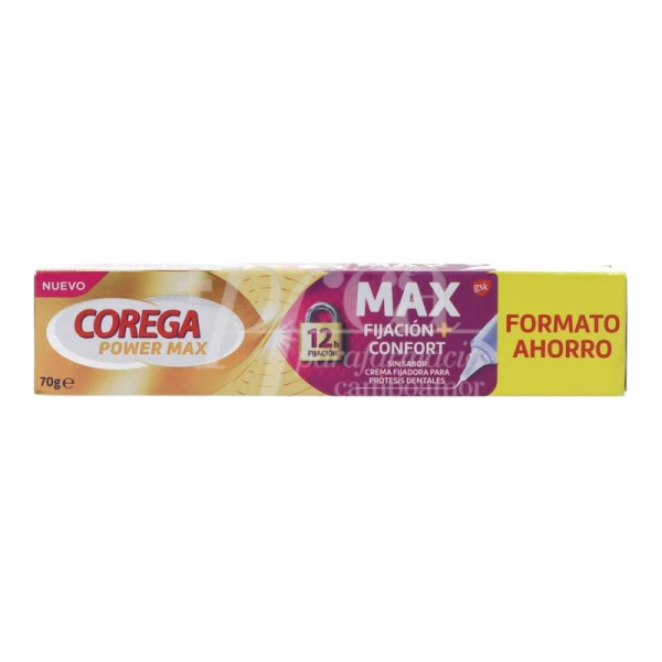 Corega Max Fixação + Conforto Creme Fixação Próteses Dentárias 70g ...